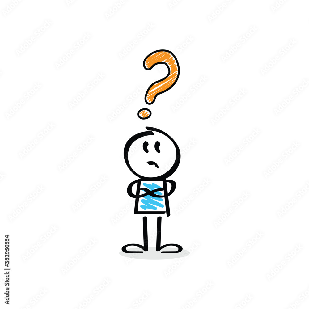 Question mark StickMan Figure Stock Vector | Adobe Stock