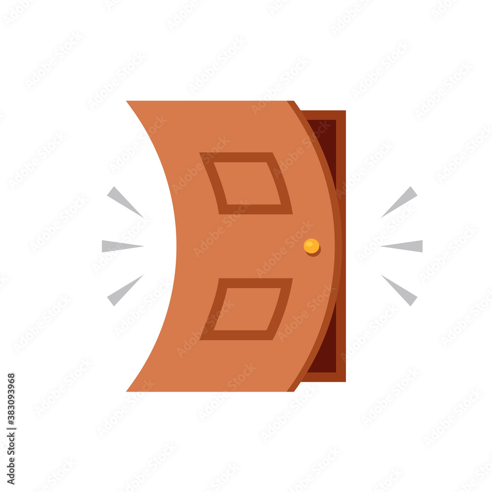 Slamming door icon. Clipart image isolated on white background. Stock ...