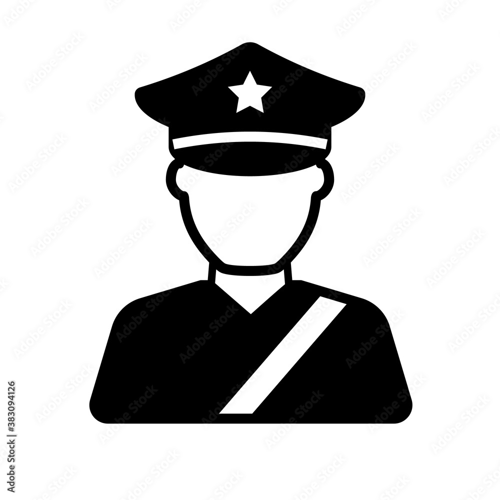 Customs officer silhouette icon. Clipart image isolated on white ...