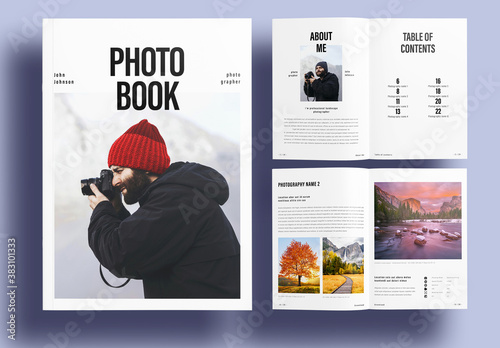 Simple Photographer Photo Book Layout. Buy this stock template and ...