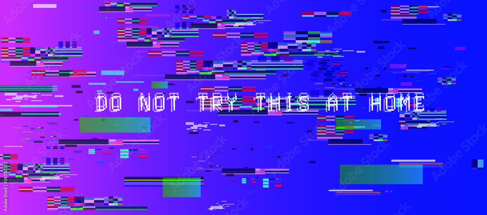 Abstract technology background with datamoshing camera effect. Retro ...