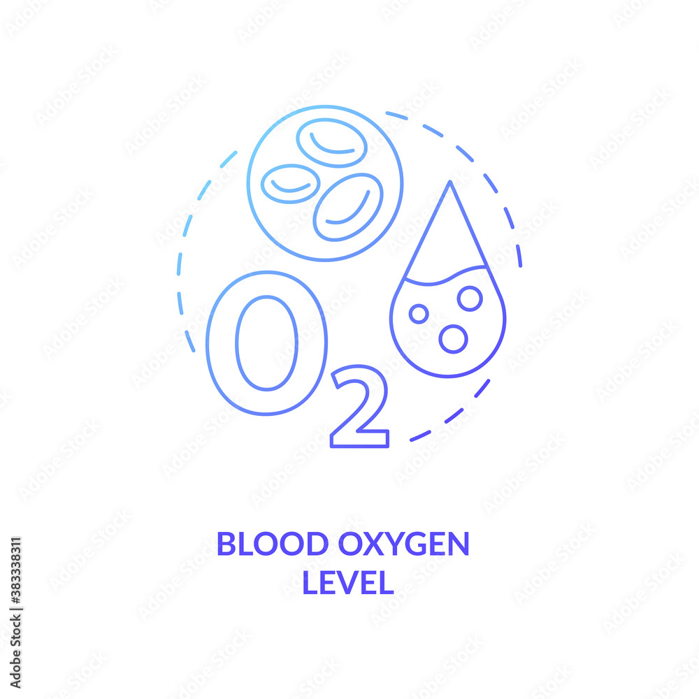 Blood oxygen level concept icon. Wearable technology feature idea thin ...