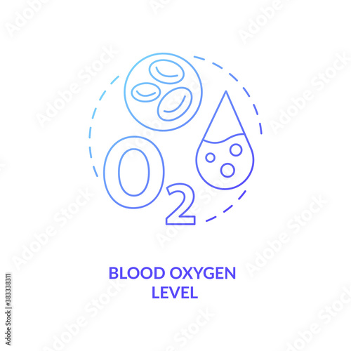 Blood oxygen level concept icon. Wearable technology feature idea thin ...