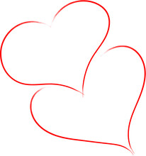 Double Red Two Hearts Outline Free Stock Photo - Public Domain Pictures