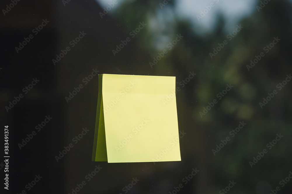 sheets of note papers, stick notes paper, post it on mirror window ...