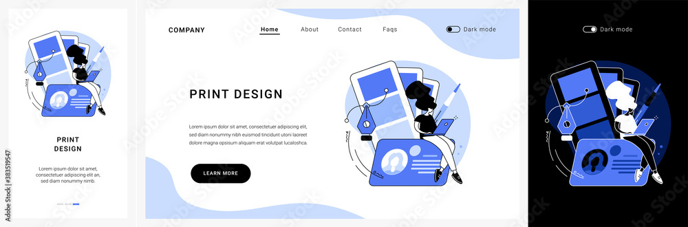 Print design website UI kit. Print promo materials, agency portfolio ...