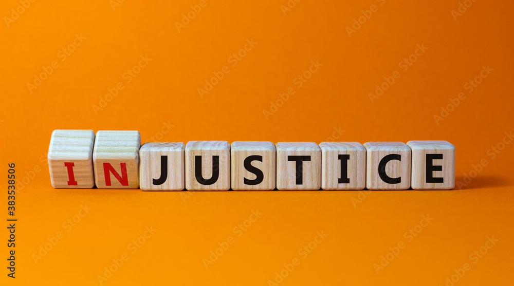 Justice instead of injustice. Turned cubes and changed the word ...
