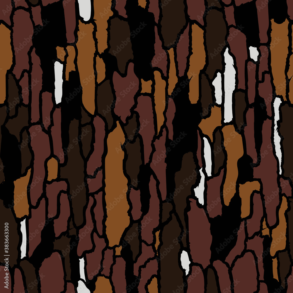 Vector seamless camo tree bark tiger army fatigue pattern design Stock ...