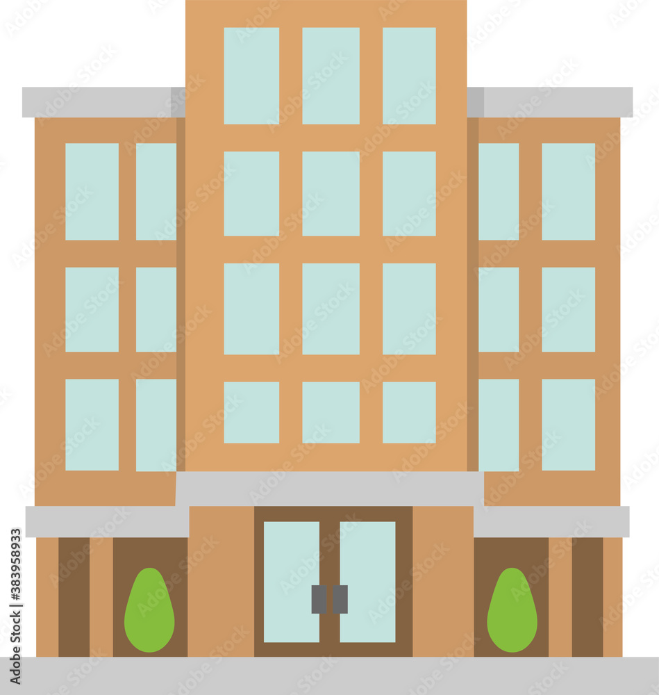 Vector emoticon illustration of a building Stock Vector | Adobe Stock