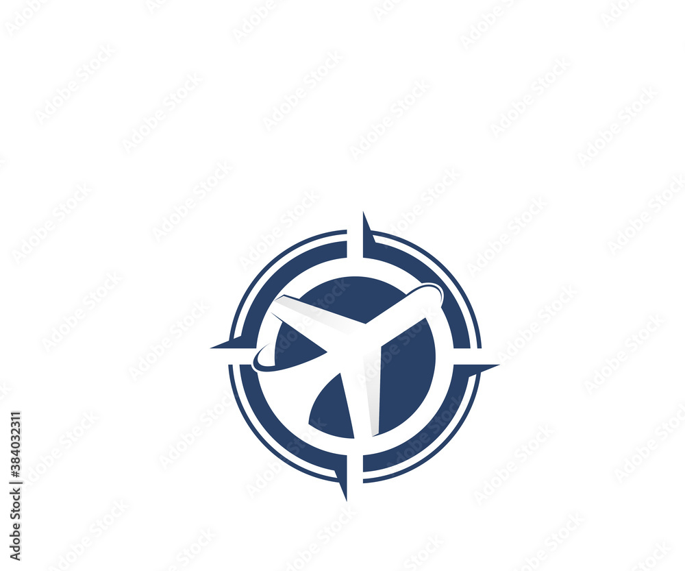 Airplane compass logo design template Stock Vector | Adobe Stock