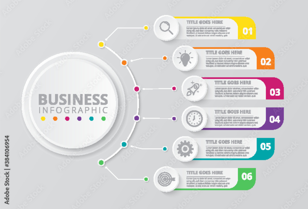 Infographic vector design with icons and 6 options or steps ...