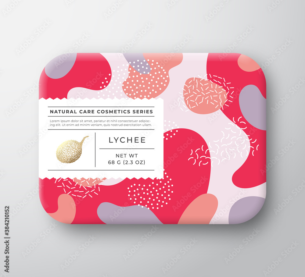 Fruits Bath Cosmetics Box. Vector Wrapped Paper Container with Care ...