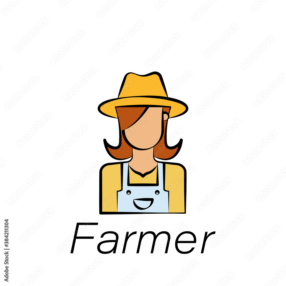 farmer hand draw icon. Element of farming illustration icons. Signs and ...