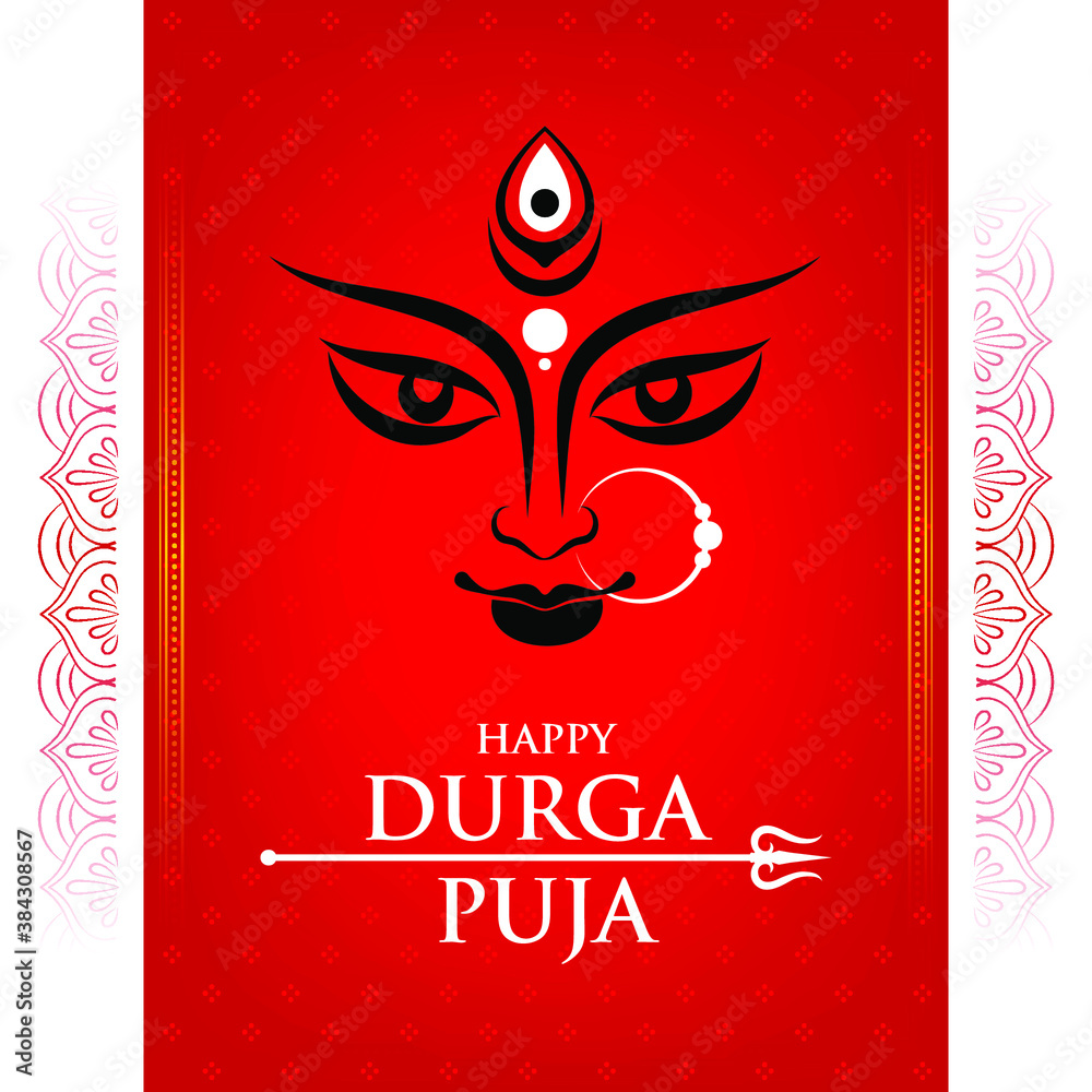 Vector design of Indian Religious Festival Happy Durga Puja / Navaratri ...