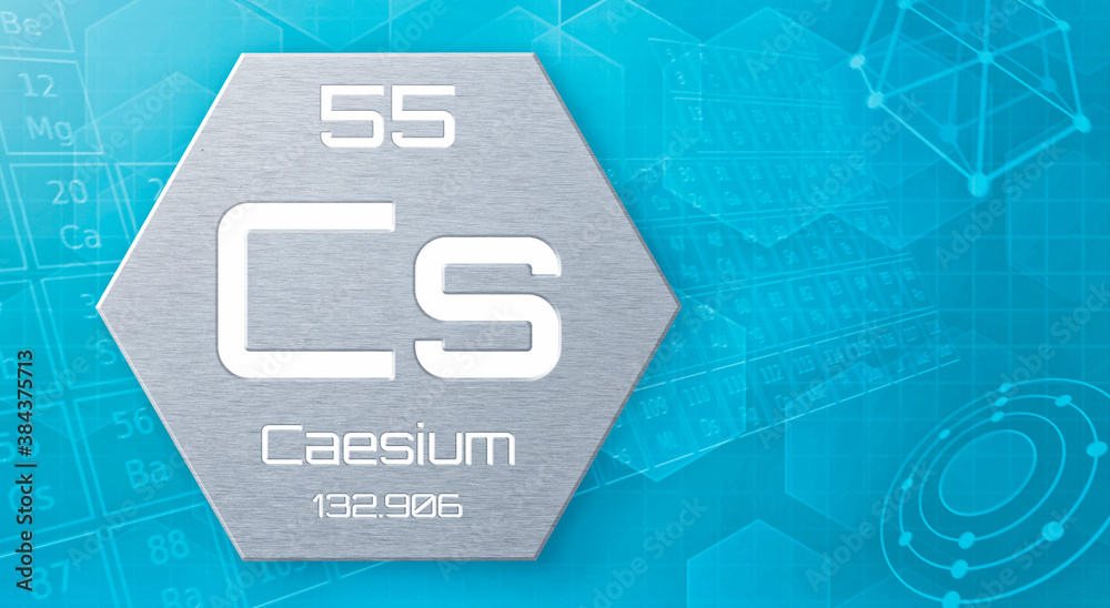 Chemical element of the periodic table - Caesium Stock Illustration ...