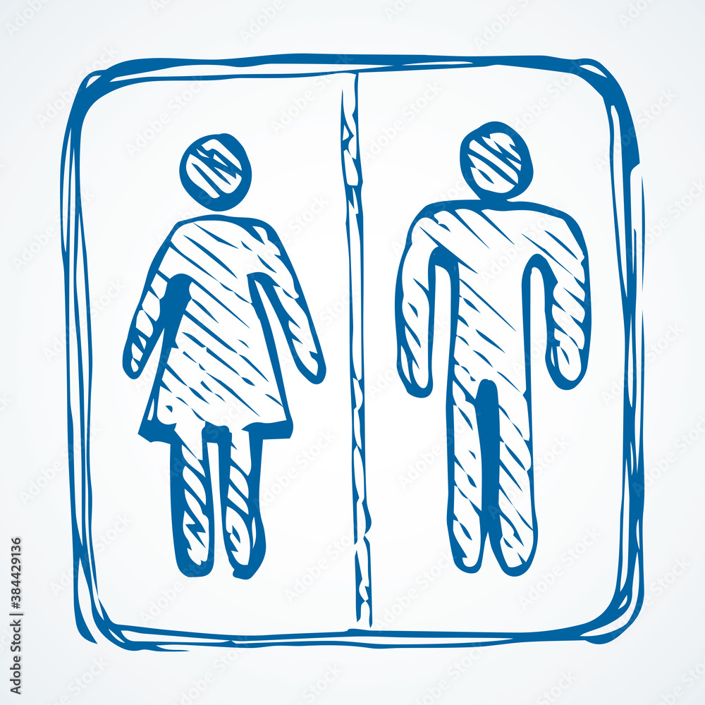 Toilet sign. Vector drawing icon Stock Vector | Adobe Stock
