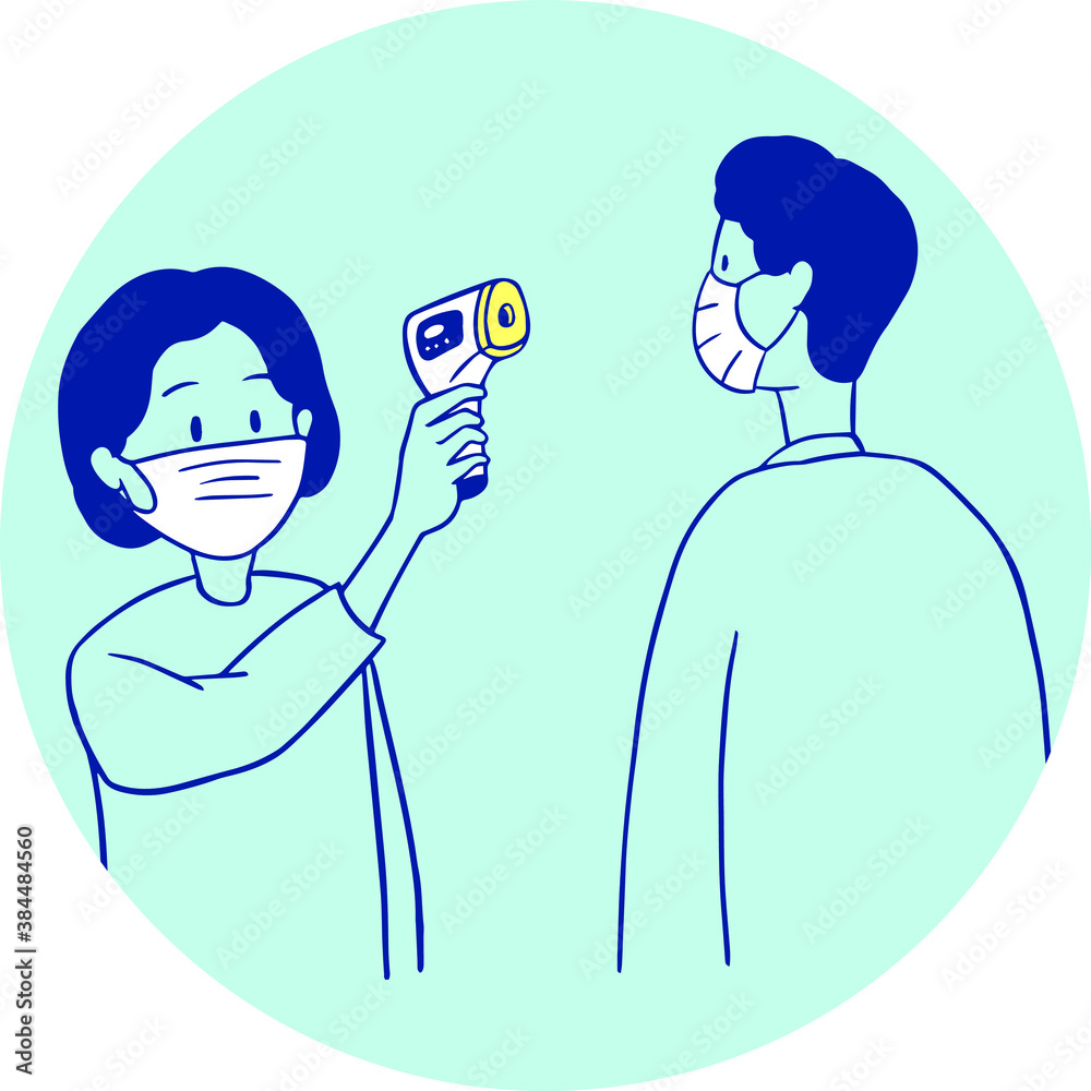 Body temperature check. Infrared Thermometer Forehead Body Surface ...