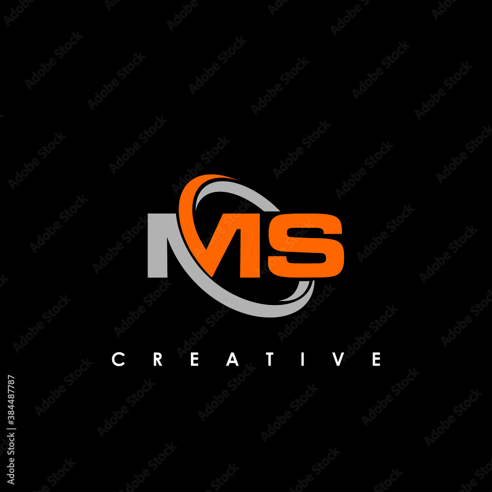 MS logo design template vector illustration Stock Vector | Adobe Stock