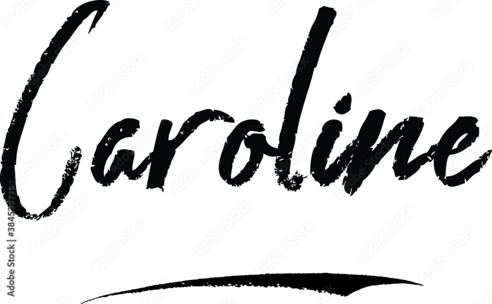 Caroline-Female name Modern Brush Calligraphy on White Background Stock ...