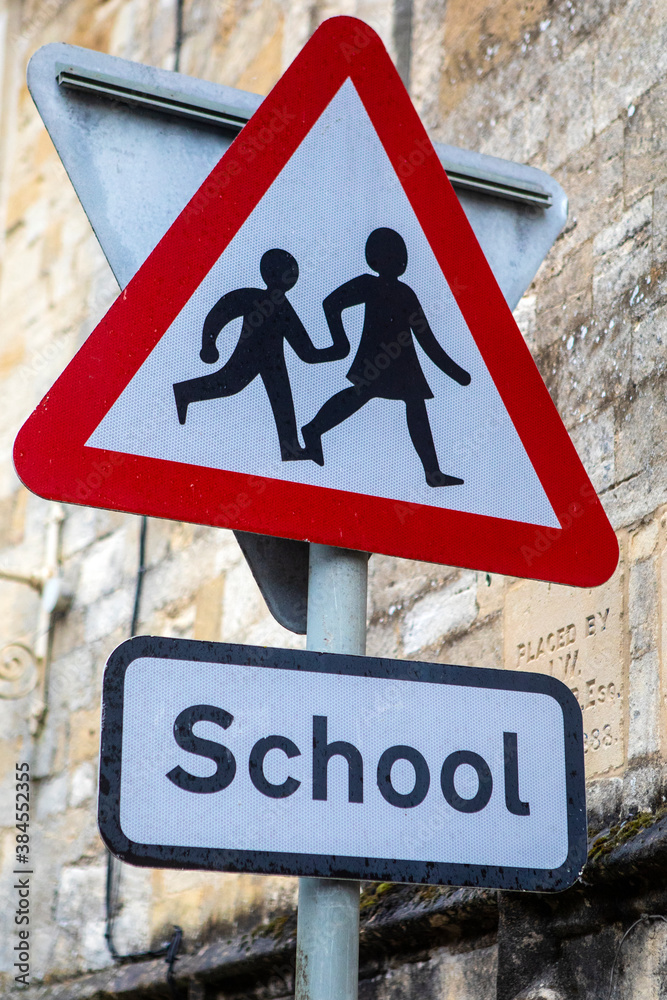 School Road Sign Stock Photo | Adobe Stock