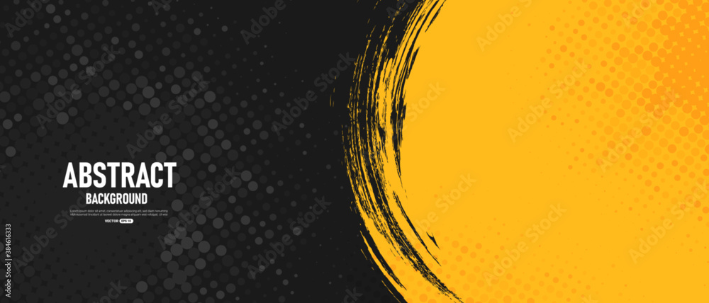 Black and yellow abstract background with halftone style. Stock Vector ...