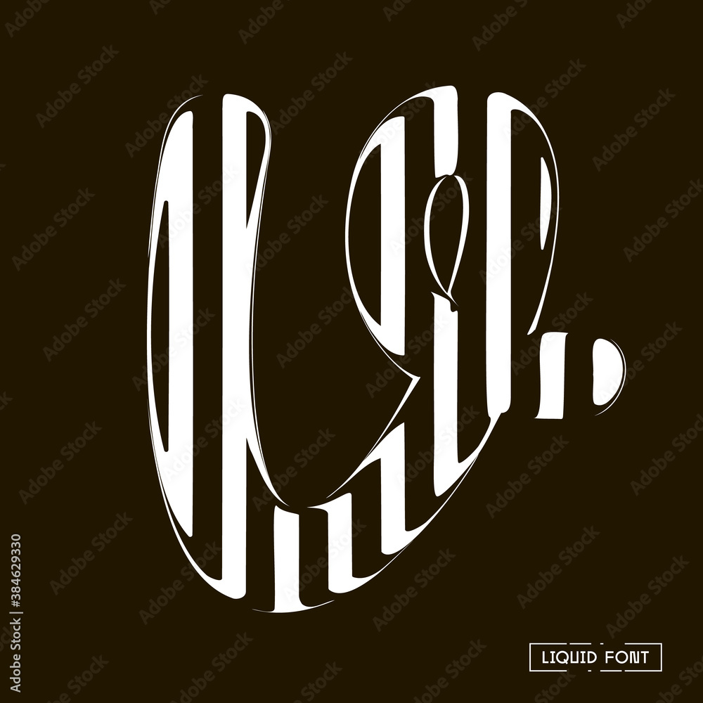 V letter formed by parallel lines. A letter made of glass through which ...