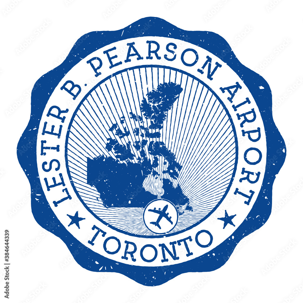 Lester B. Pearson Airport Toronto stamp. Airport of Toronto round logo ...