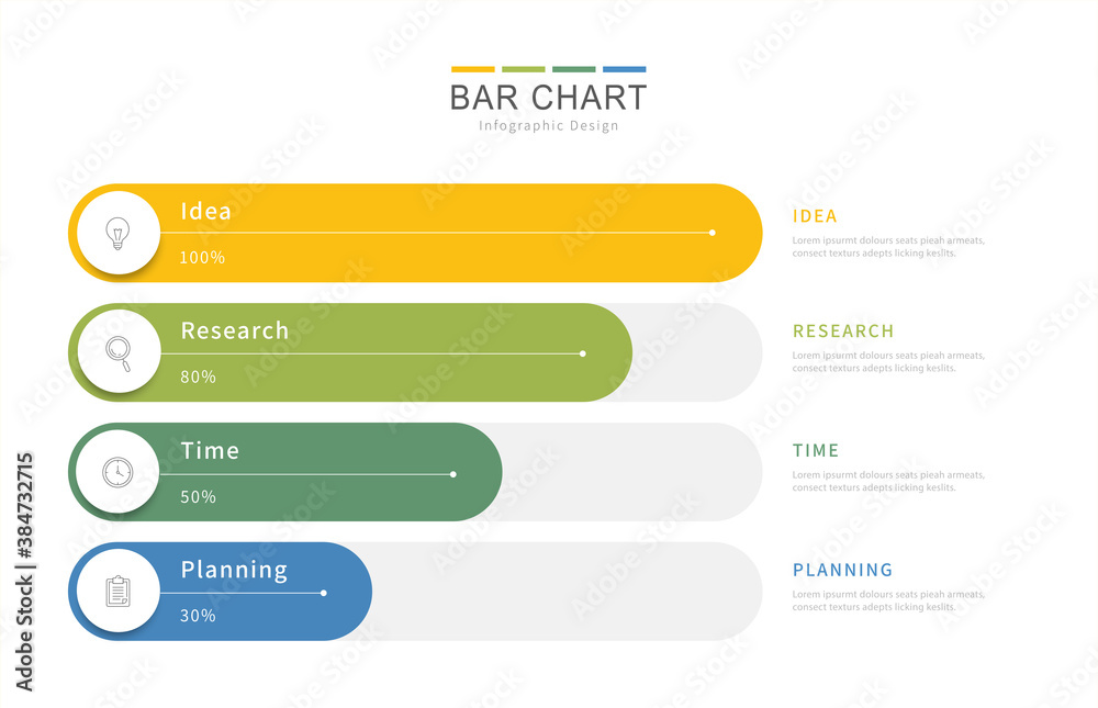 Colorful bar chart infographic Stock Vector | Adobe Stock