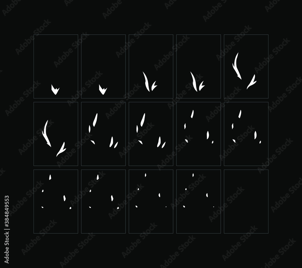 Fire sparks animation. Flame effect sprites sheet for games, video ...