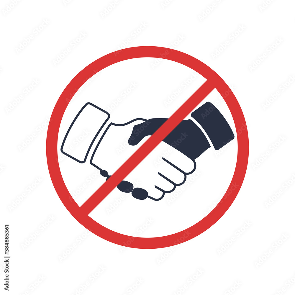 No handshake vector icon. Flat No handshake pictogram is isolated on a ...