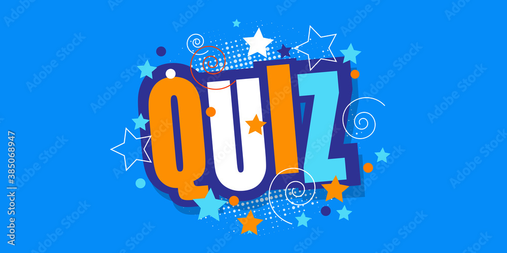 Quiz on blue background vector Stock Vector | Adobe Stock