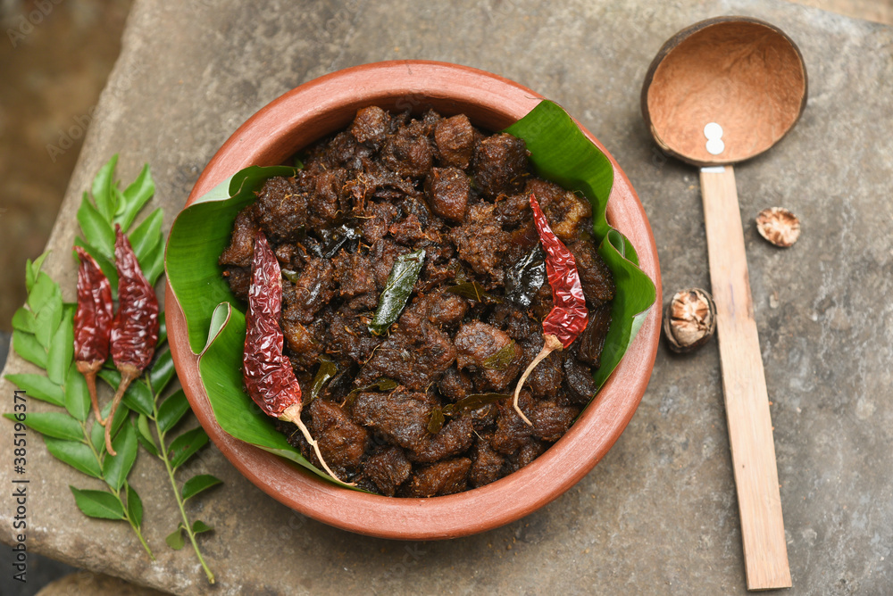 Kerala style beef or Mutton dry fry. delicious spicy Beef fry in clay ...