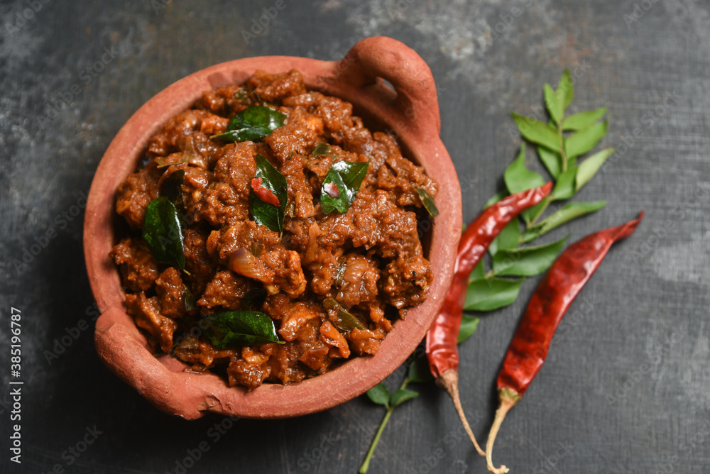 Traditional homemade Mutton curry from Asian cuisine. Chukhandar gosht ...