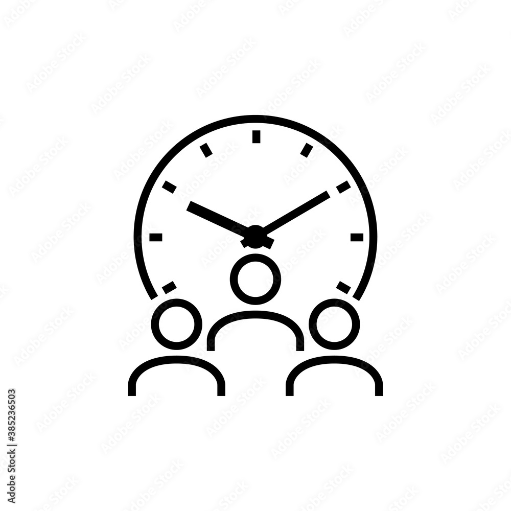 Vector de Stock Tiempo de espera. Horario de trabajo. Icono plano ...