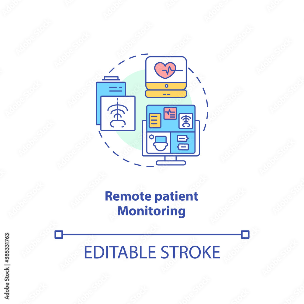 Remote patient monitoring concept icon. Telemedicine service types ...