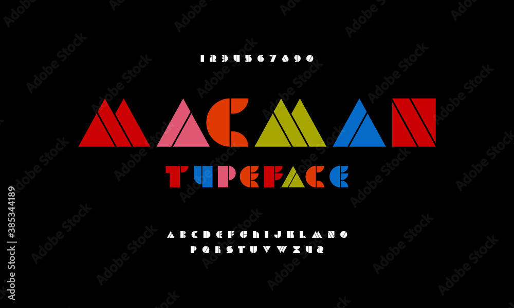 Gaming font stylish. Abstract and bold typeface, vector illustration of ...