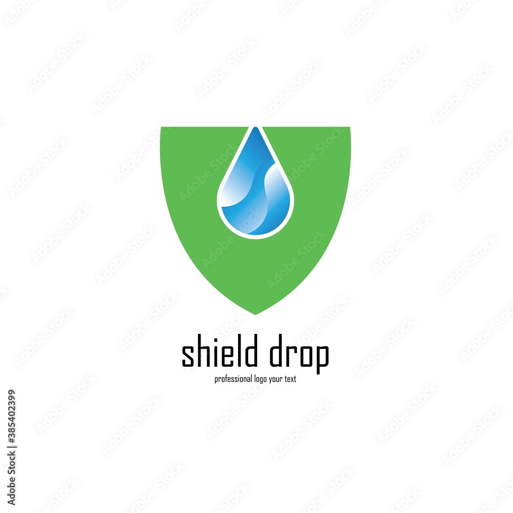 Water drop Shield water logo design template vector illustration Stock ...