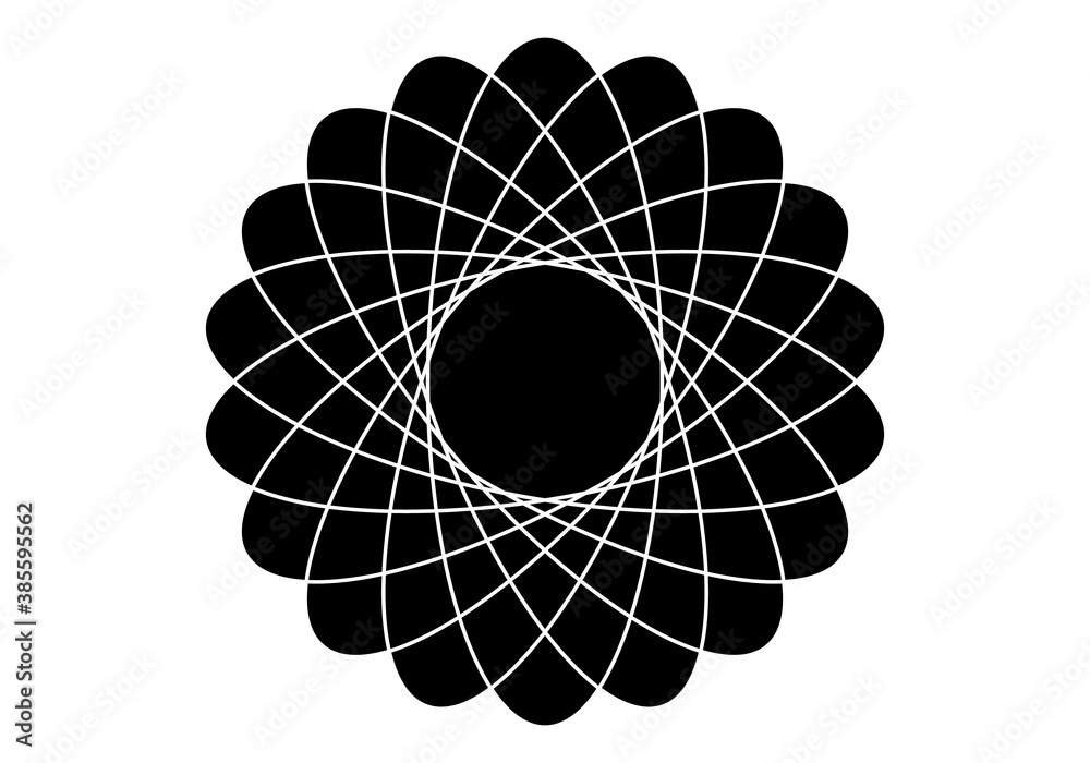 Silueta de elipses girando sobre fondo blanco Stock Vector | Adobe Stock