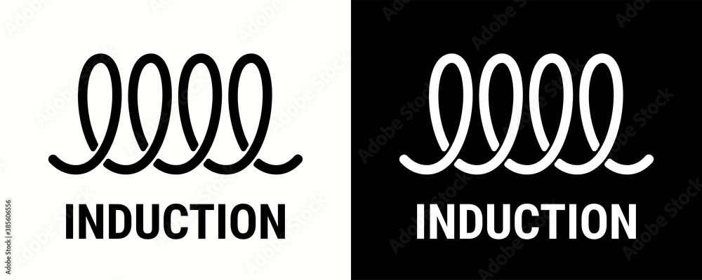 Induction icon for electric hob and cooking stove oven cooker, vector ...