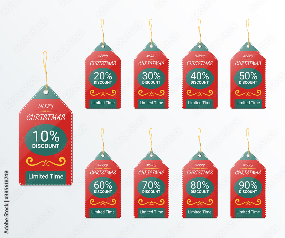 Christmas price tag design template for promotion, vector illustration ...