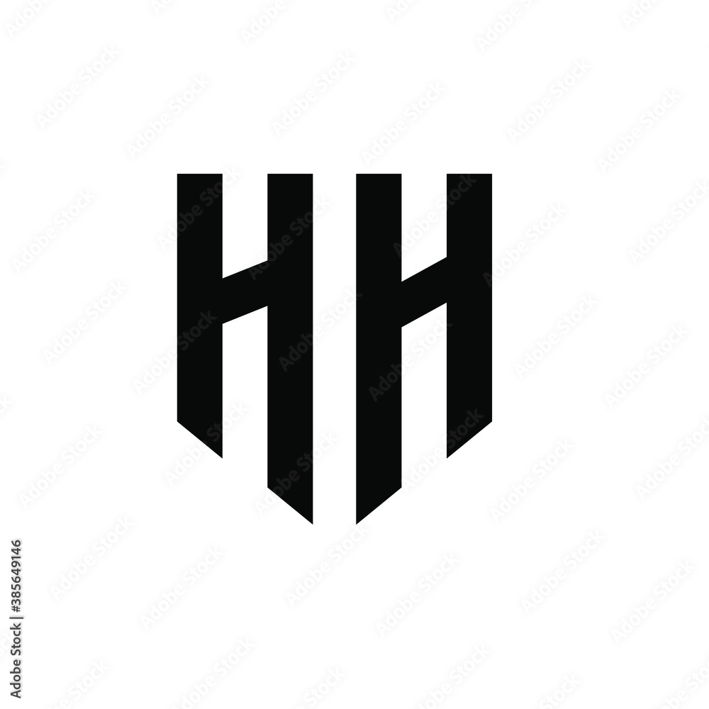 hh monogram initial logo vector flat illustration isolated design white ...