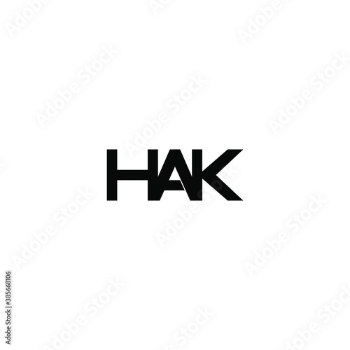 hak letter original monogram logo design Stock Vector | Adobe Stock