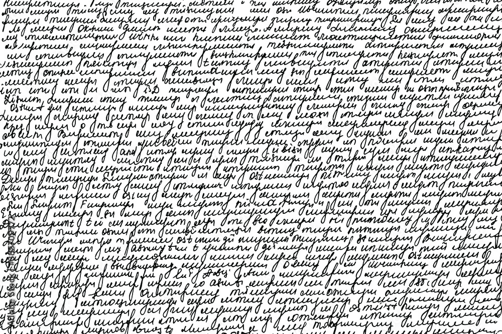 Grunge texture of unreadable, illegible handwriting. Sloppy handwritten ...