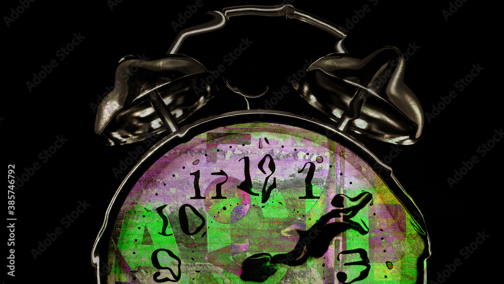 the acid trip retro clock face-melting Stock Photo | Adobe Stock