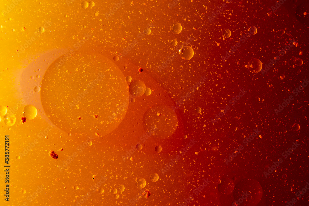 Pollution fluids. Series of photographs of particles, bubbles and ...