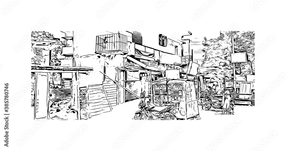 Vector de Stock Building view with landmark of Bihar Sharif is the ...