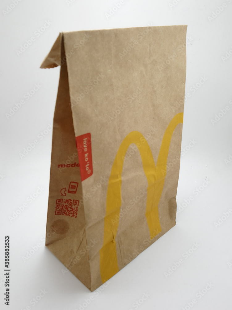 Mcdonalds brown paper bag in Manila, Philippines Stock Photo | Adobe Stock