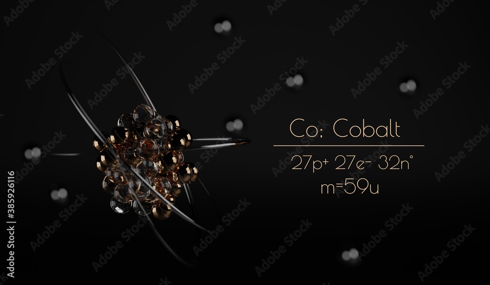 Stock-Illustration „A stylized Manganese atom visualization, with the ...