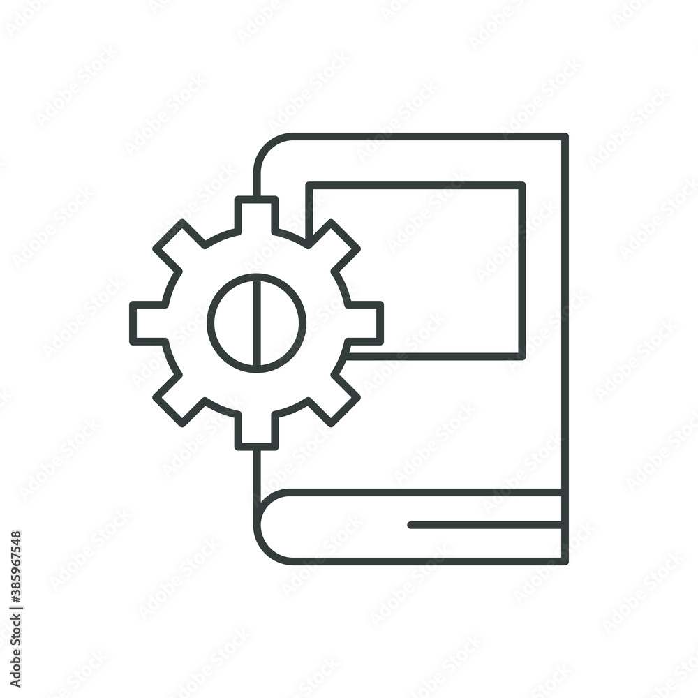 Instruction book icon. Technology symbol modern, simple, vector, icon ...