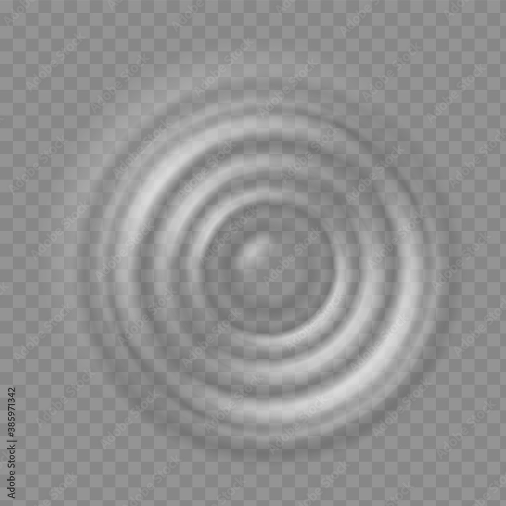 Realistic water ripple. Sound wave splash effects, 3D isolated ...